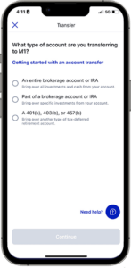Transferring your account to M1