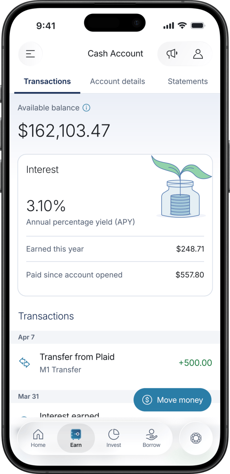M1 High-Yield Cash Account: Earn 3.10% APY